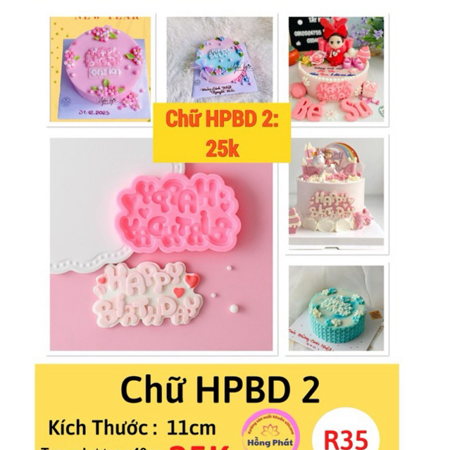 Khuôn silicone Hồng phát tạo hình chữ HPBD 2 - R35 | Shopee Việt Nam