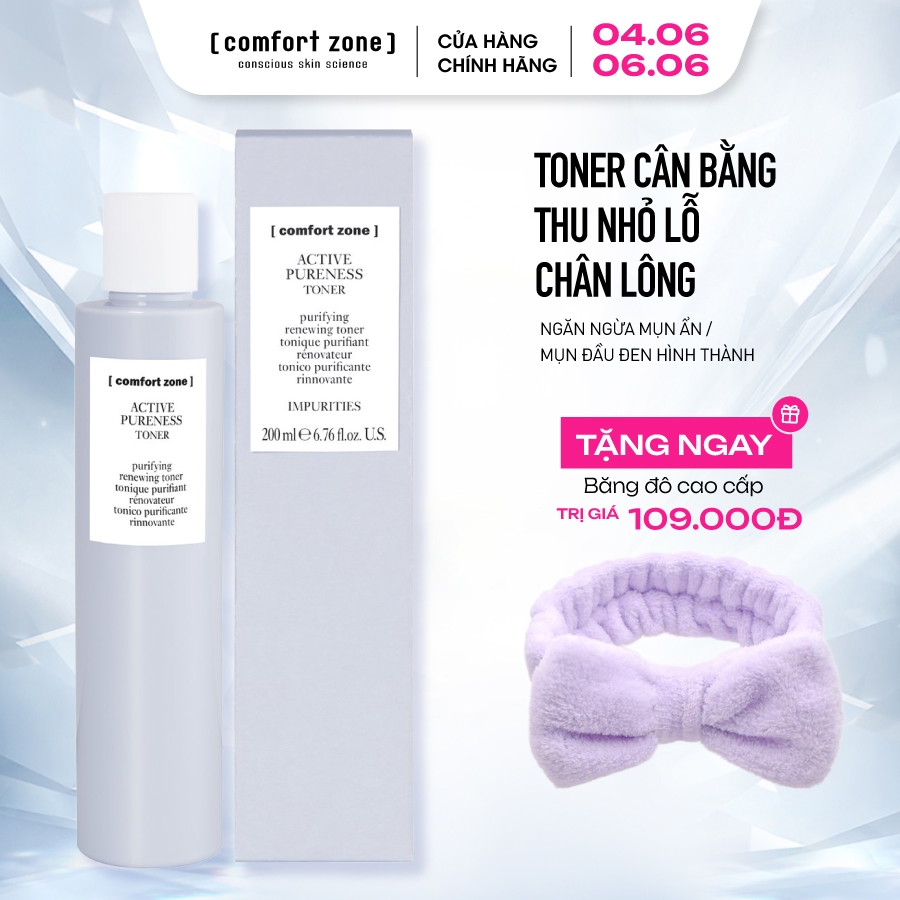 Toner cân bằng, thu nhỏ lỗ chân lông Comfort Zone Active Pureness Toner ...