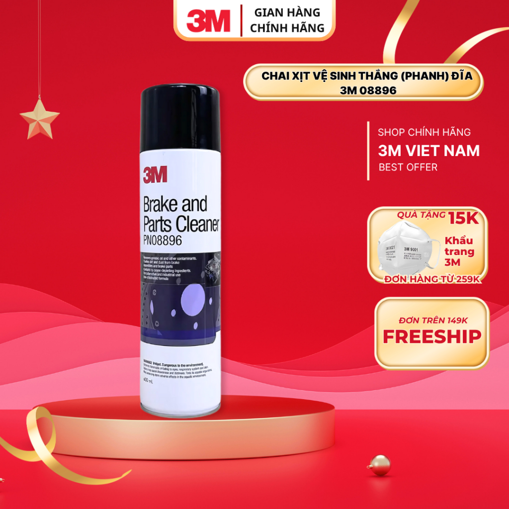 Vệ sinh làm sạch bố thắng oto, xe máy 3M 08896 Brake and Parts Cleaner chai 600ml | Shopee Việt Nam