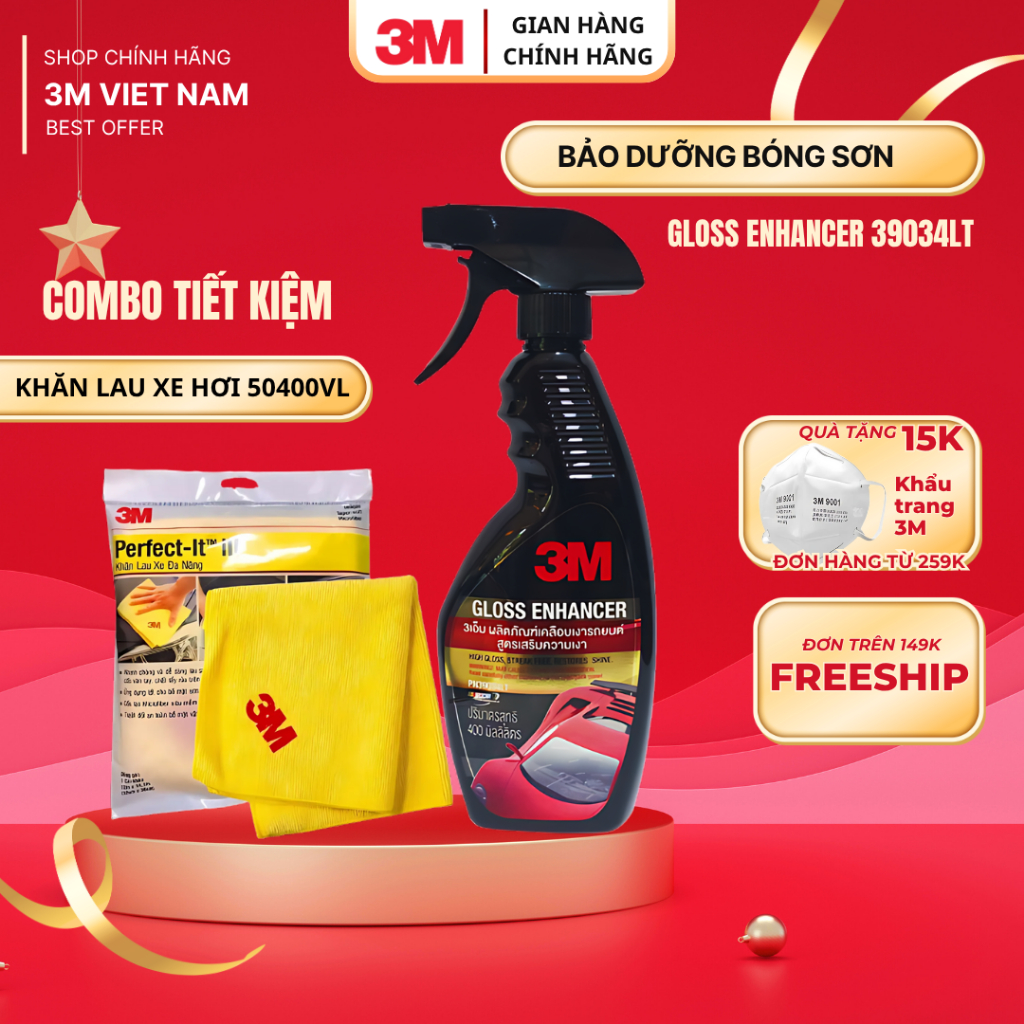 [SSPIC199K - GIẢM 10% ]Combo Chai Xịt Tăng Độ Bóng Sơn 3M™ 39034 LT ...