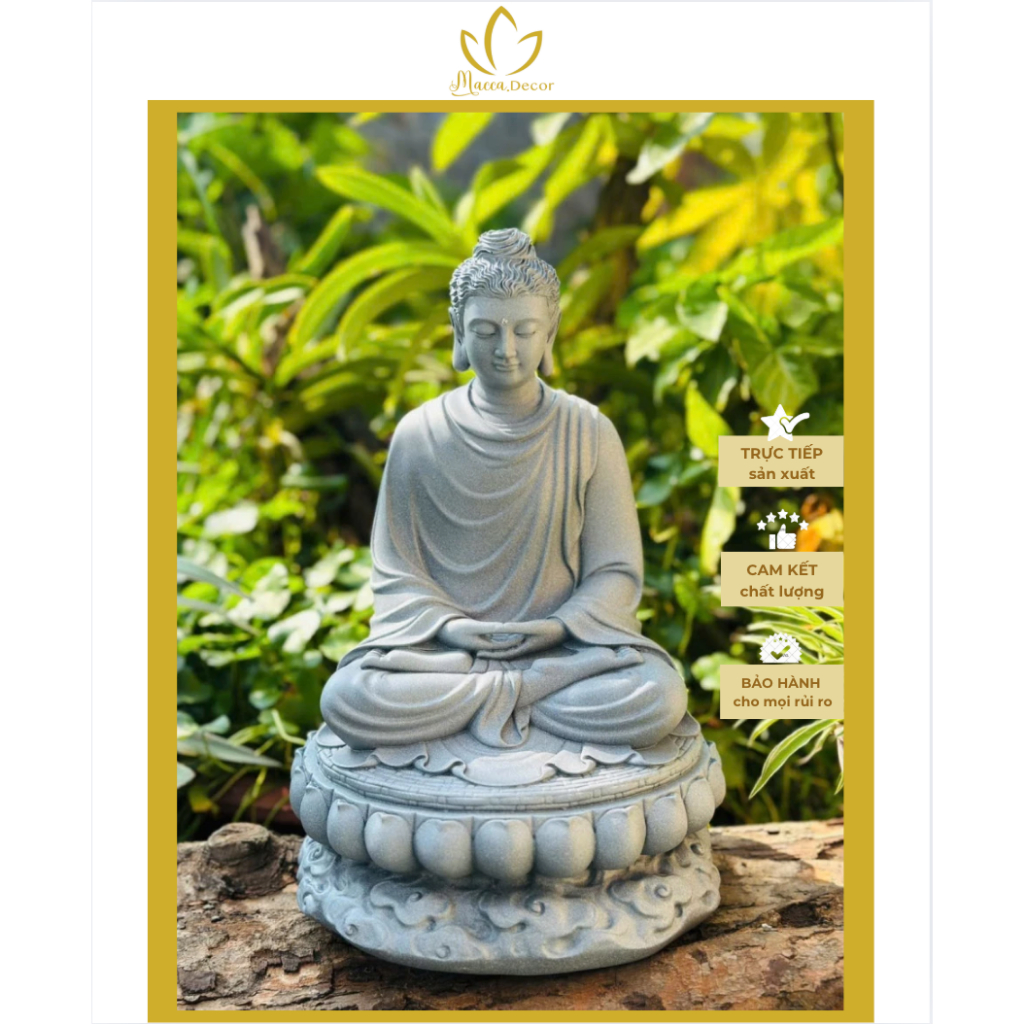Tượng Phật Thích Ca ngồi bệ Sen tròn cao 37cm | Thờ cúng, trang trí ...