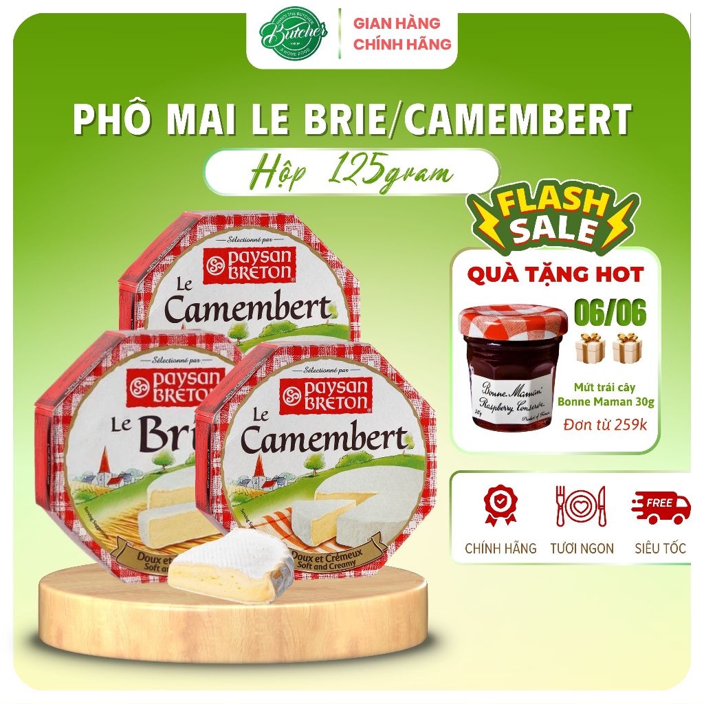 Phô Mai Pháp Le Brie / Camembert Paysan Breton 125g | Shopee Việt Nam