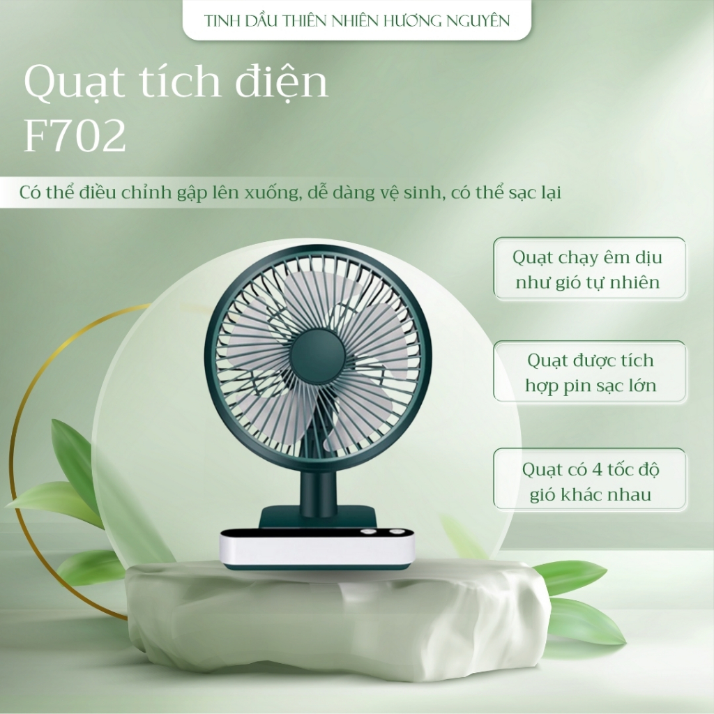Quạt để bàn F702 tích điện Pin 5000mAh, 4 tốc độ gió cao cấp, nhỏ gọn, tiện lợi an toàn | Shopee ...