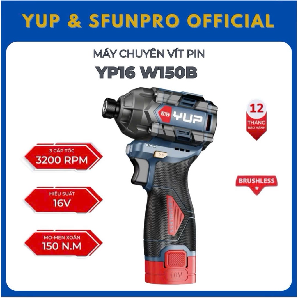 Máy Chuyên Vít YUPAI YP16 W150B (Trọn Bộ 2 Pin 2.0Ah) | Shopee Việt Nam
