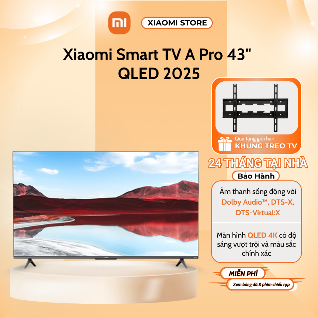 Tivi Xiaomi A Pro 43 Inch QLED 2025/2026 Hệ Điều Hành Google TV, 4K - Chính Hãng,Bảo Hành 2 Năm ...