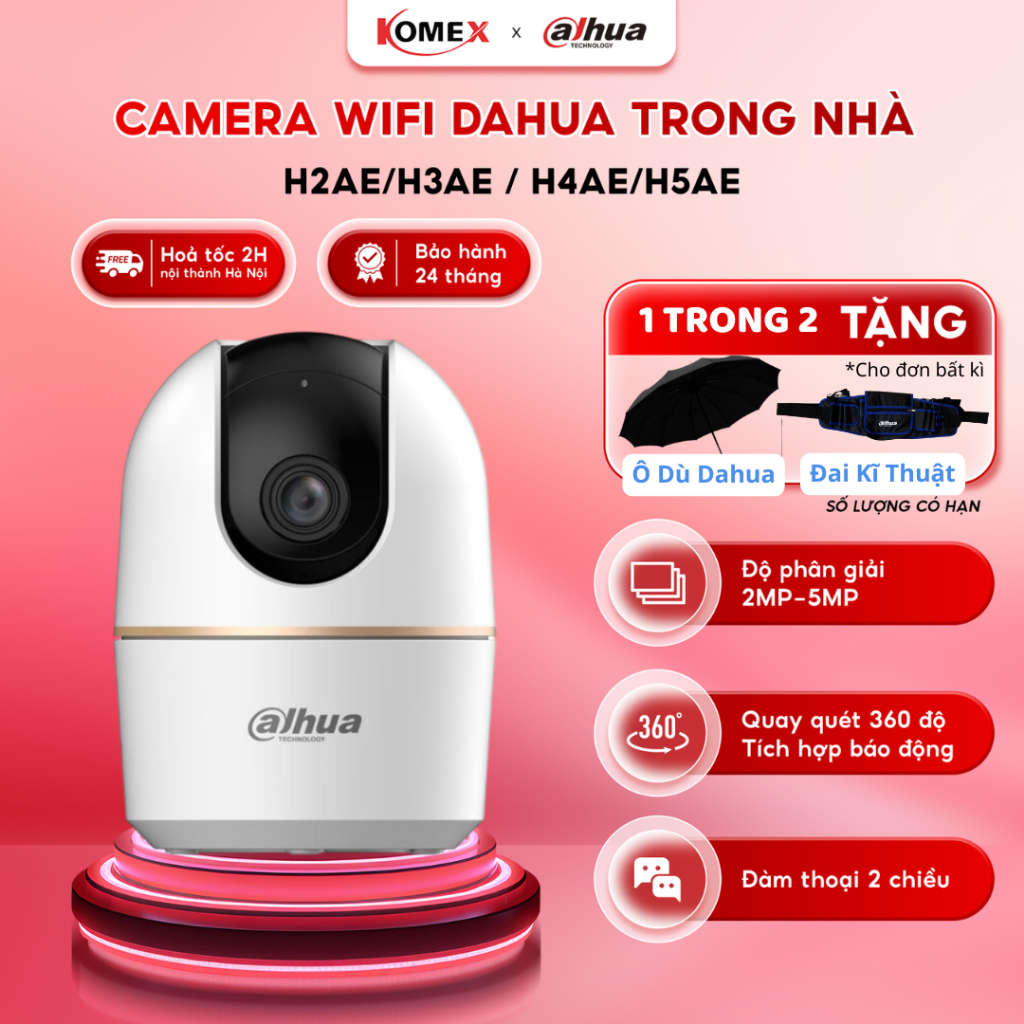 Camera IP Wifi Dahua Trong Nhà H2AE/H3AE/H4AE/H5AE Quay 360 Độ Đàm ...