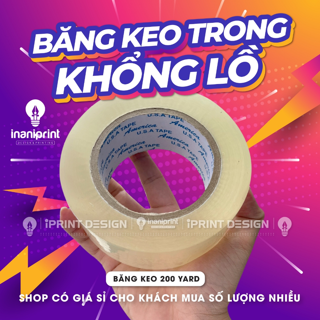 BĂNG KEO TRONG KHỔNG LỒ GIÁ RẺ - 1 CUỘN 200 YARD | Shopee Việt Nam