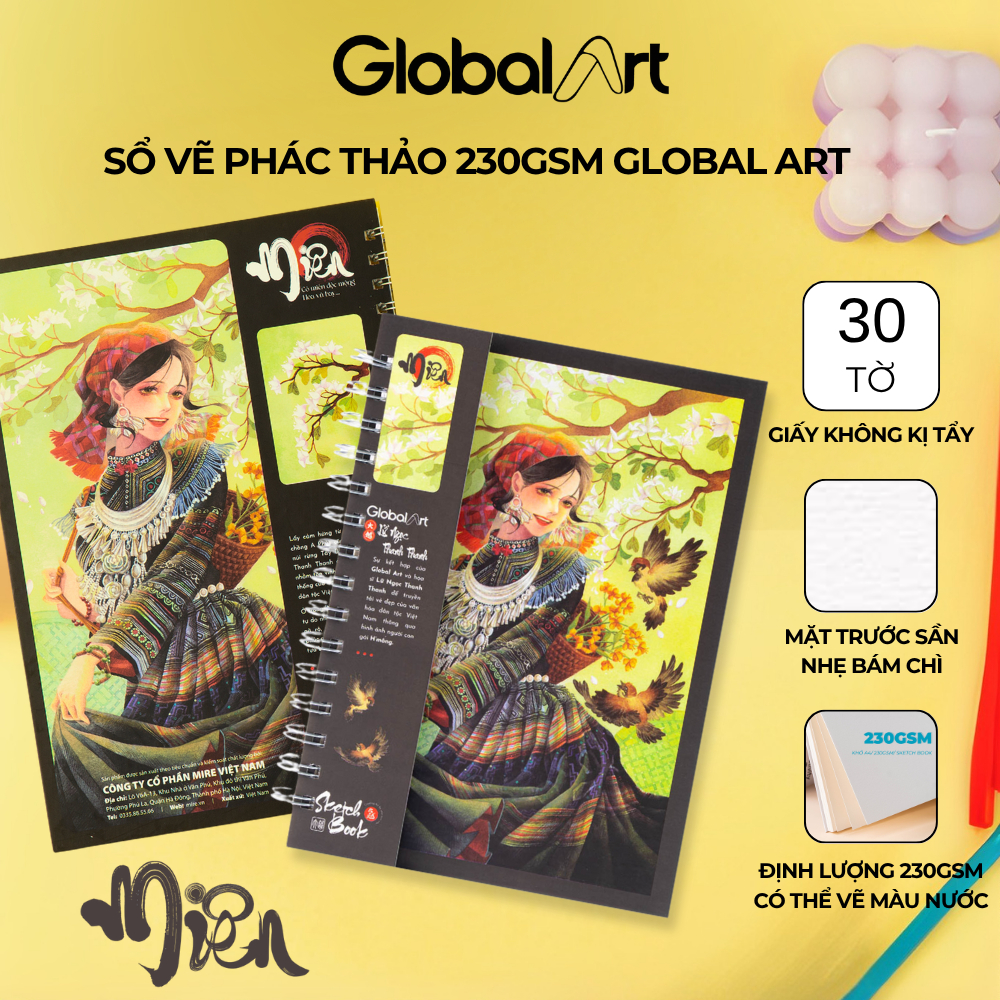 Sổ Vẽ Sketchbook Miên Global Art A4 A5 Sổ Phác Thảo 230gsm 30 Tờ Giấy ...