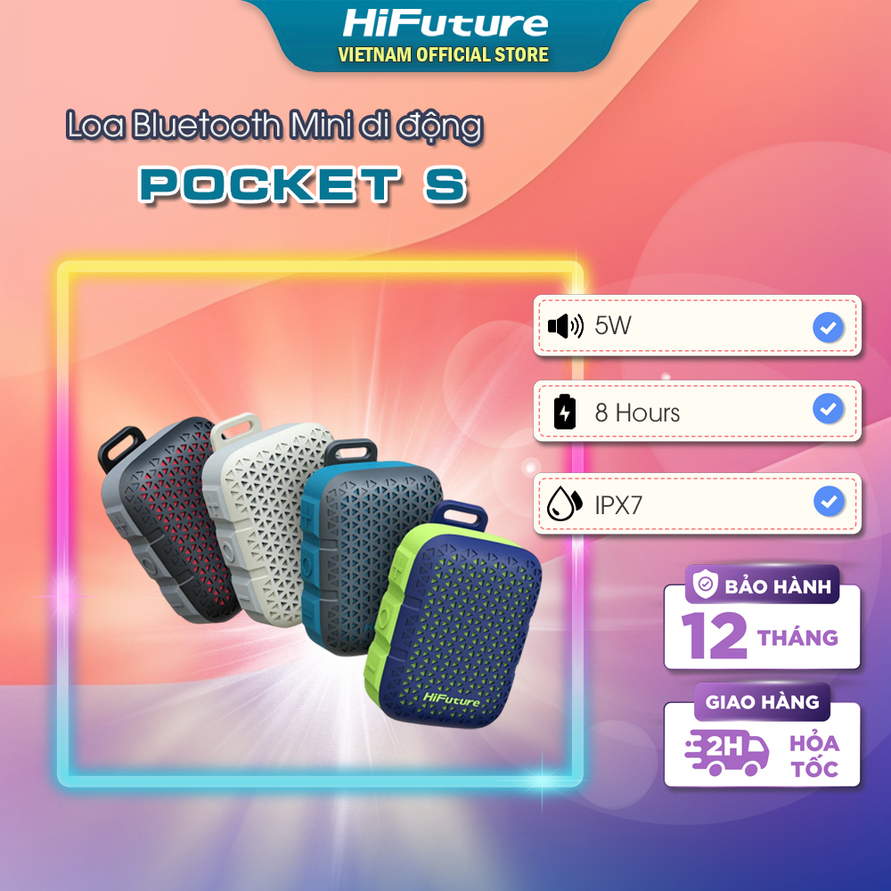 Loa Bluetooth Mini di động HiFuture POCKET S (Bluetooth v5.4, 5W, DSP, IPX7, TWS, 8 Hours ...