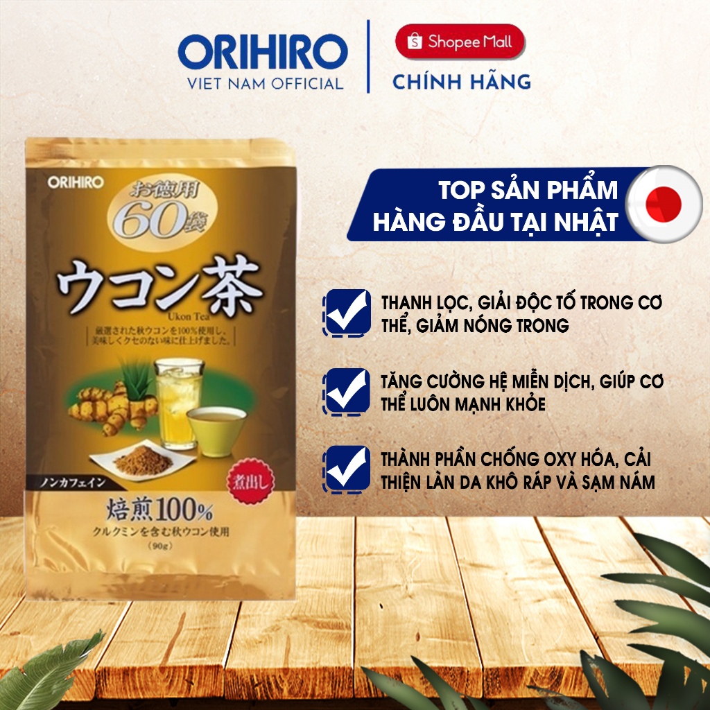 Trà Nghệ Ukon Tea ORIHIRO Nhật Bản 48/ 60 gói giúp hỗ trợ thanh nhiệt ...
