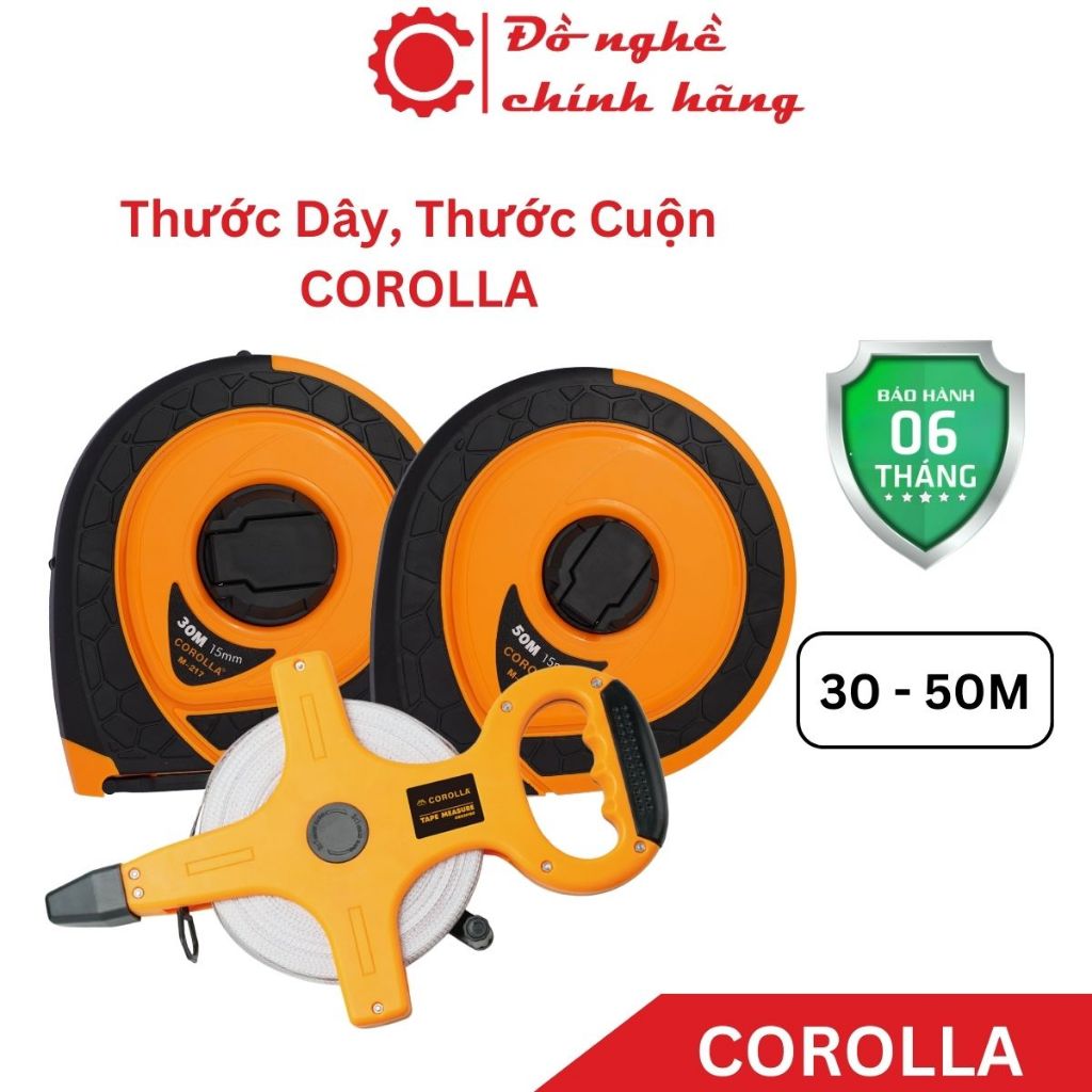 Thước Dây, Thước Cuộn 30-50m COROLLA Chính Hãng - Số Và Vạch In Rõ Ràng ...