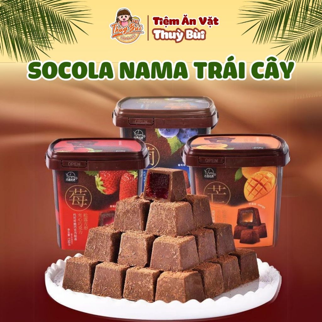 Socola Nama Tươi Nhân Trái Cây Yumi Siêu Ngon, Chocolate Nhân 5 Vị Hoa ...