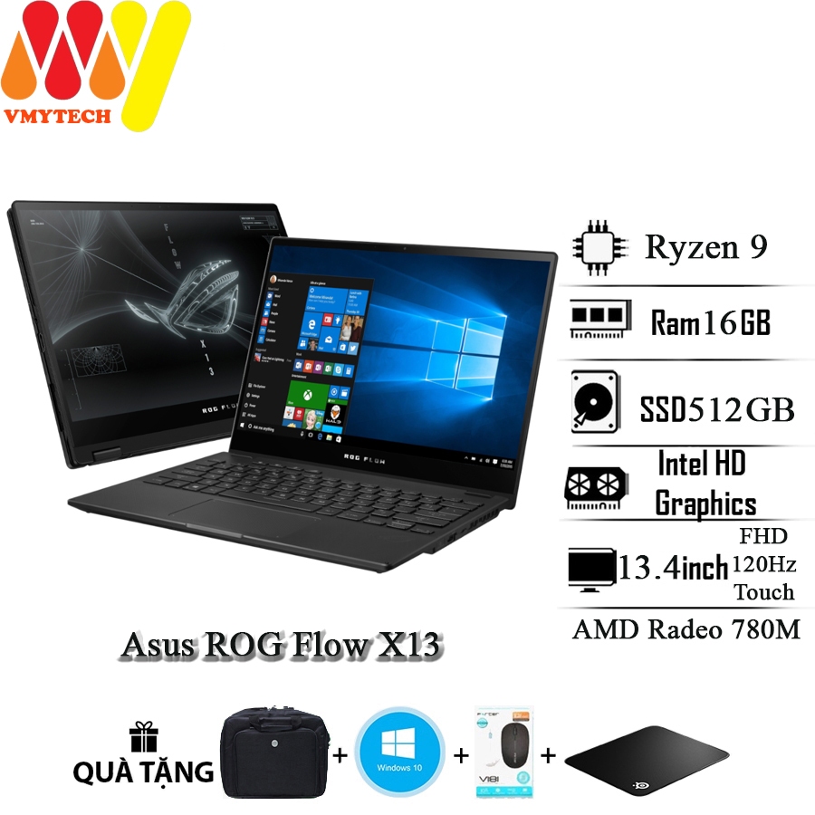Laptop Asus ROG Flow X13, AMD Ryzen 9-7940HS, Ram 16GB, SSD 512GB, VGA ...