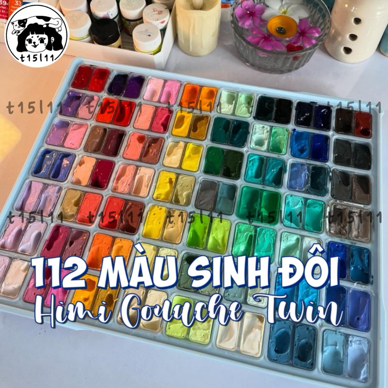 [t15l11] Màu thạch Himi Gouache Twins 112 màu sinh đôi PHIÊN BẢN MỚI ...