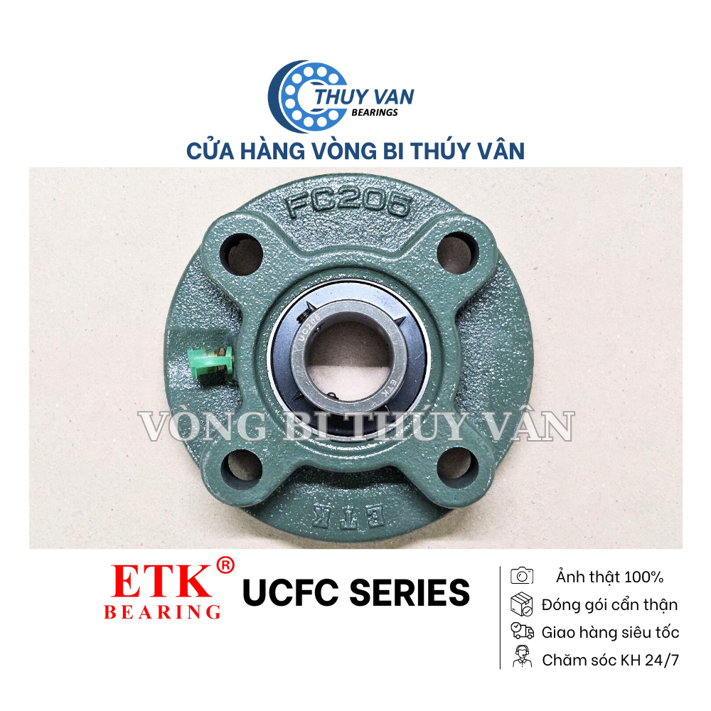 Gối đỡ vòng bi bạc đạn UCFC 205 206 207 208 210 hãng ETK | Shopee Việt Nam