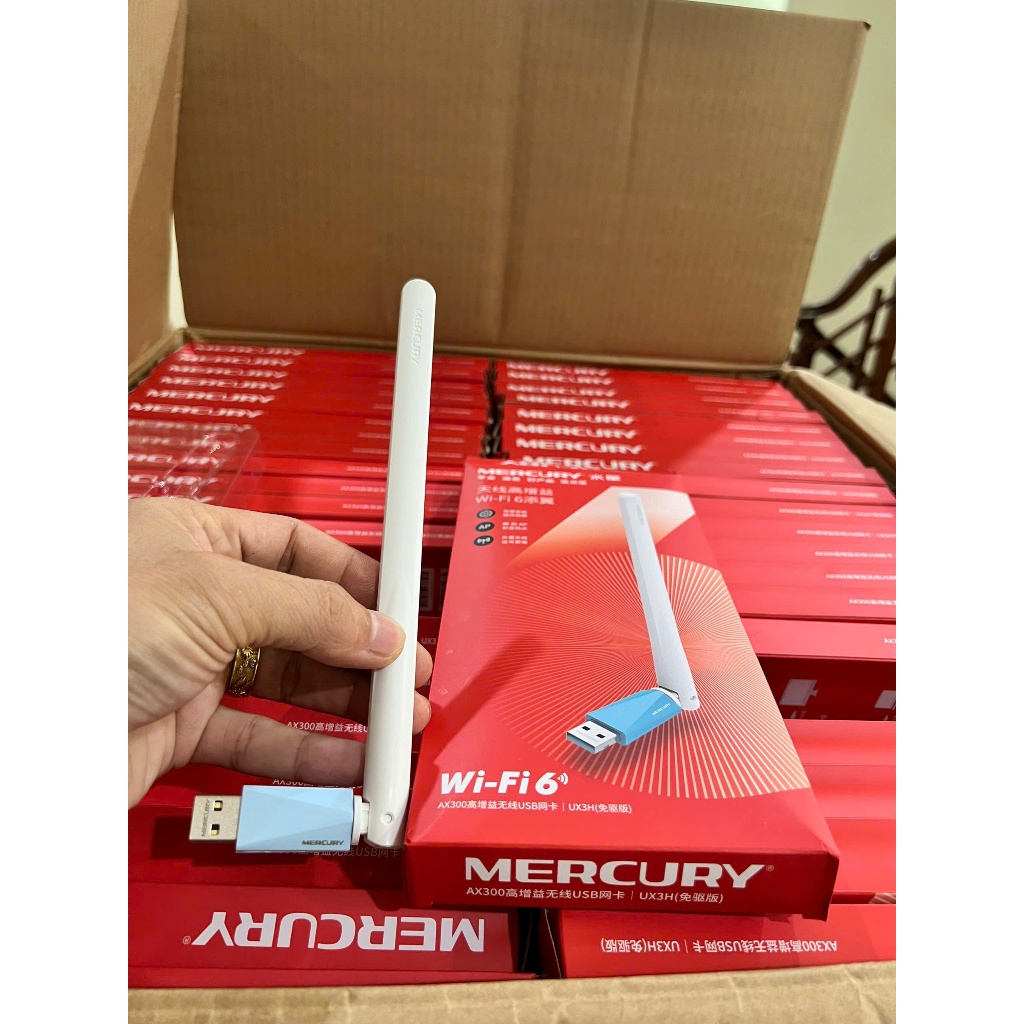 USB Thu Wifi MERCURY WIFI6 UX3H, tốc độ cao, Ăngten dài, thu sóng khỏe ...