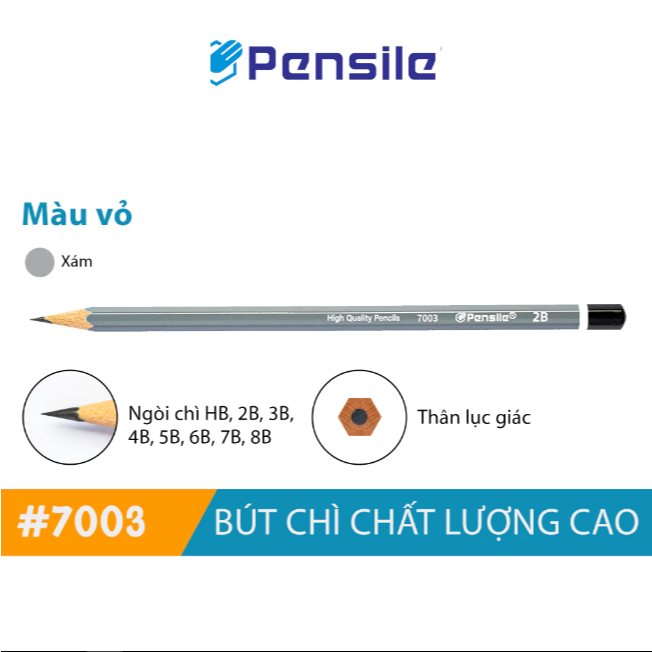 MARVY - Bút Chì thân gỗ thân lục giác Pensile MS 7003 - Marvy Uchida - phù hợp viết, vẽ học sinh ...
