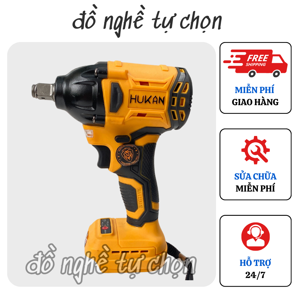 Thân máy siết bulong, máy bulong, máy vặn bulong,máy siết bulong pin Hukan lực siết 320Nm, chân ...