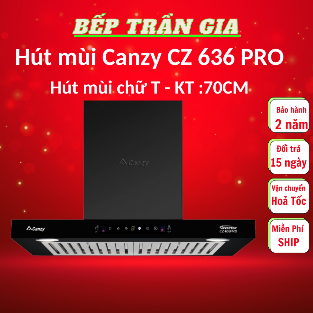 Máy hút mùi Canzy CZ 636PRO Hút mùi nhà bếp cảm ứng vẫy tay cao cấp ...
