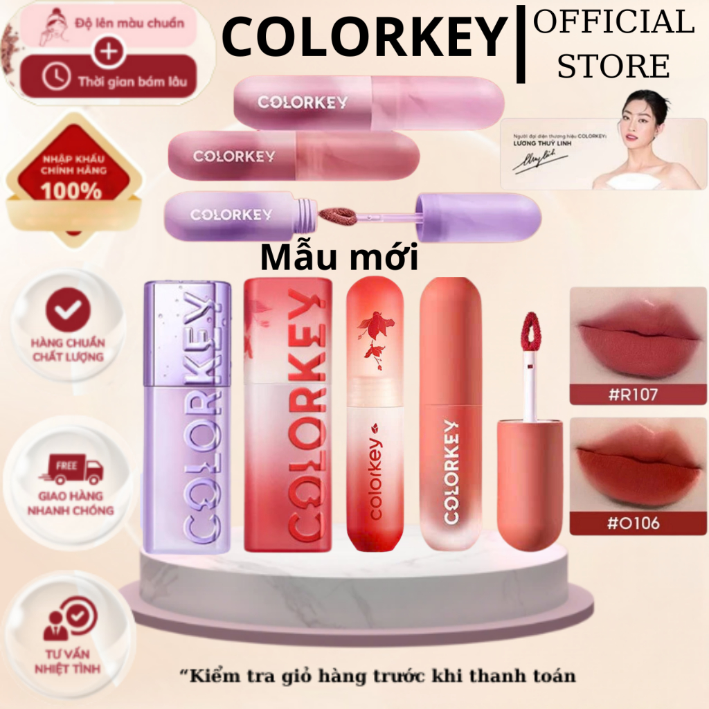 Son Môi Colorkey Nhung Lì Nhiều Màu Đẹp Giữ Màu Tốt | Shopee Việt Nam