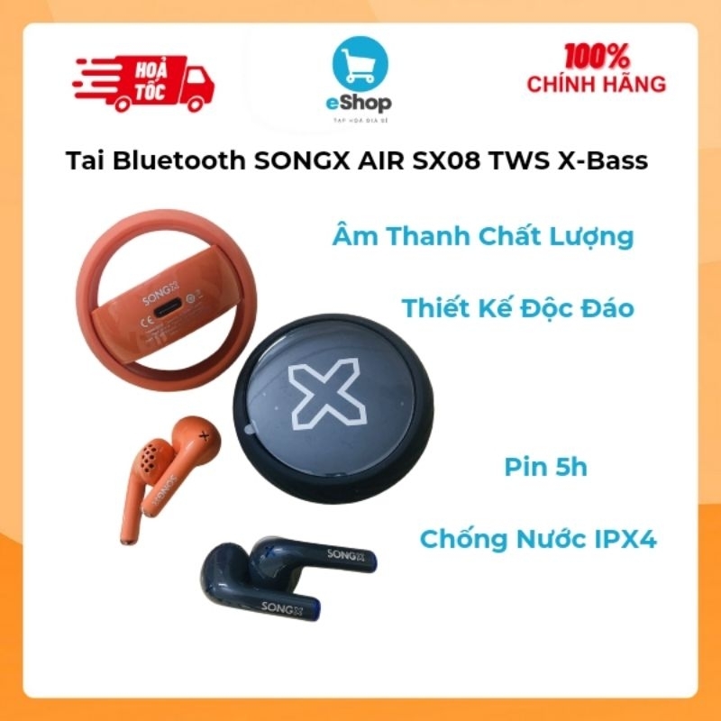 Tai Nghe Bluetooth SONGX AIR SX08 TWS X-Bass - SONGX AIR TWS Wireless ...