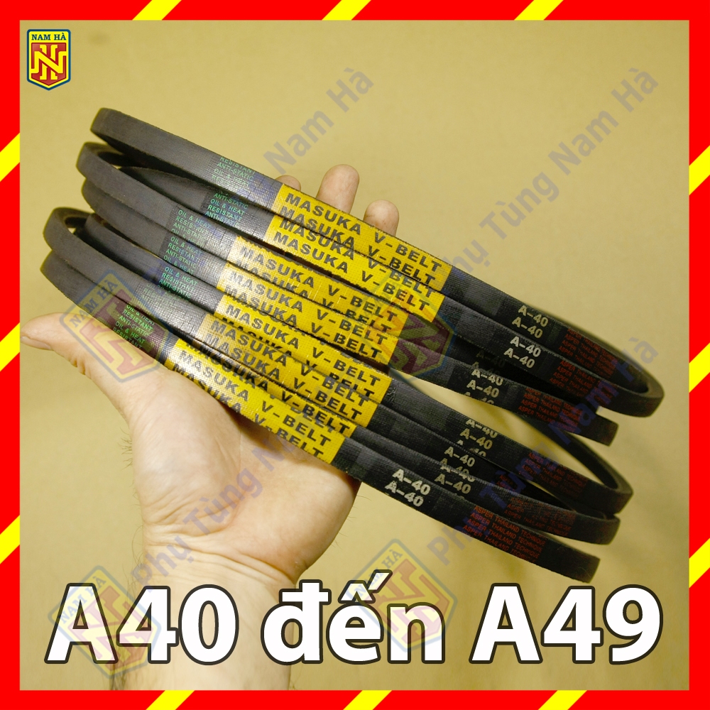 [THAILAND] Dây curoa đai thang MASUKA bản A40, A41, A42, A43, A44, A45, A46, A47, A48, A49 ...