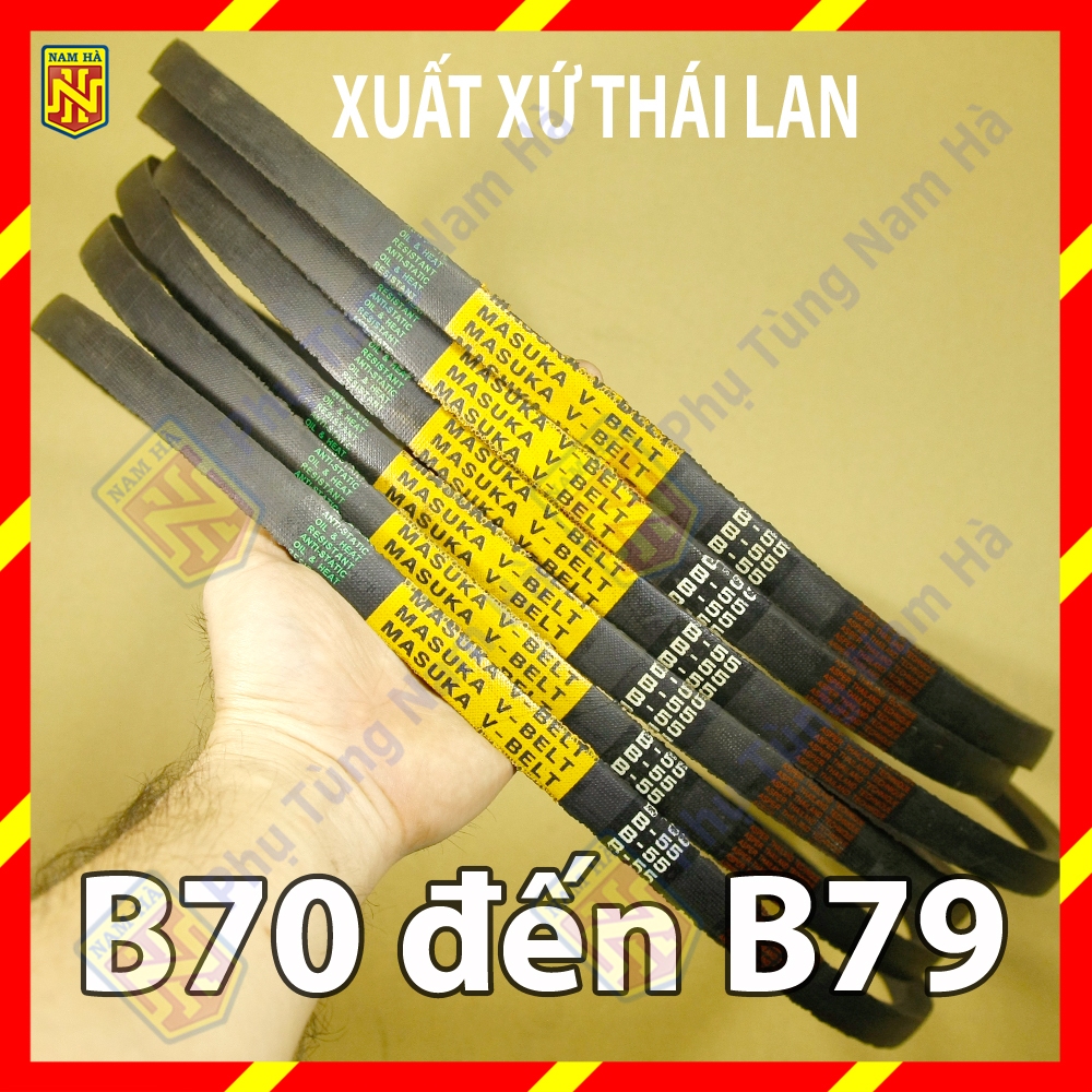 [THAILAND] Dây curoa đai thang MASUKA bản B70, B71, B72, B73, B74, B75, B76, B77, B78, B79 ...