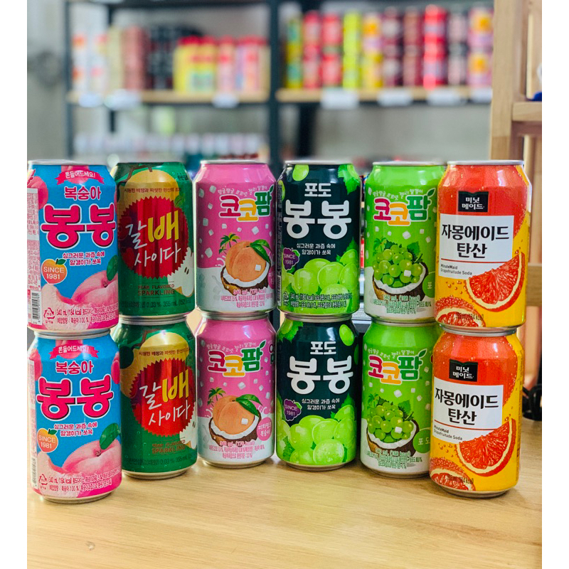 [8 vị] Nước ép trái cây Haitai kèm thạch- Nước trái lê- đào nghiền Crushed Hàn quốc 238ml / lon ...