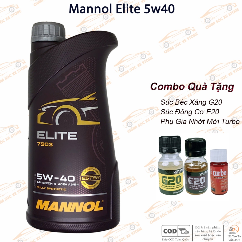 Dầu Nhớt Mannol Elite 5W40 7903 Dành Cho Xe Số, Xe Tay Ga, Xe Côn Tay ...