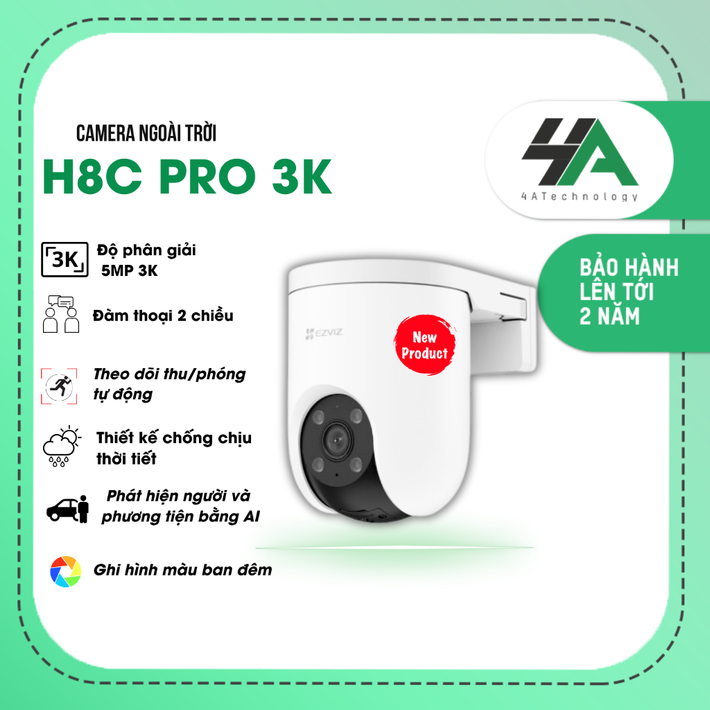 Camera wifi Ezviz ngoài trời H9C H8C Pro 3MP 4MP 5MP màu ban đêm, quay ...