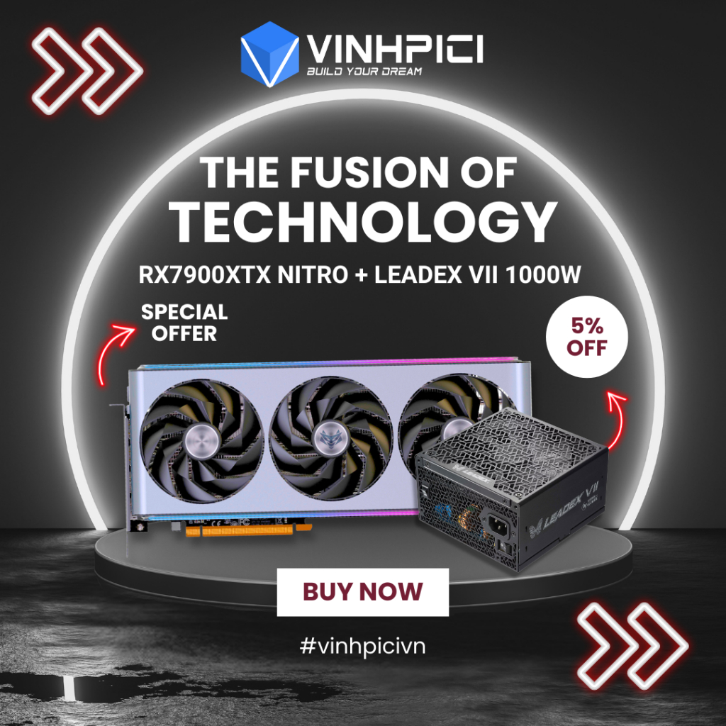 Combo AMD VGA SAPPHIRE RX 7900XTX NITRO + Vapor-X + Nguồn SuperFlower ...