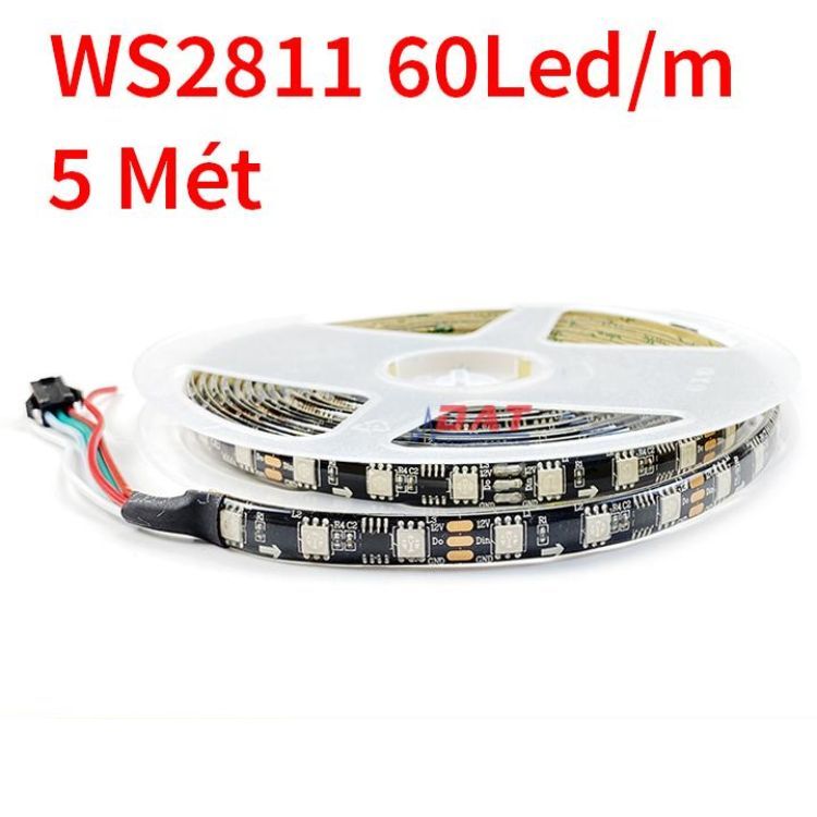 Dây LED RGB 12V 5050 WS2811 Phủ Keo Chống Nước 60 LED - Cuộn 5 Mét ...