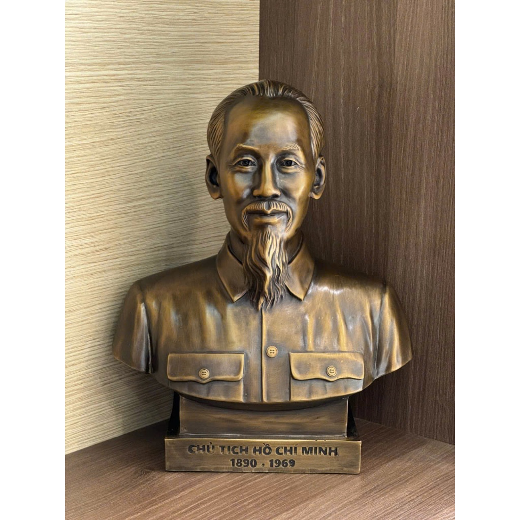 Tượng chân dung Bác Hồ bằng đồng hun cao 41cm | Shopee Việt Nam
