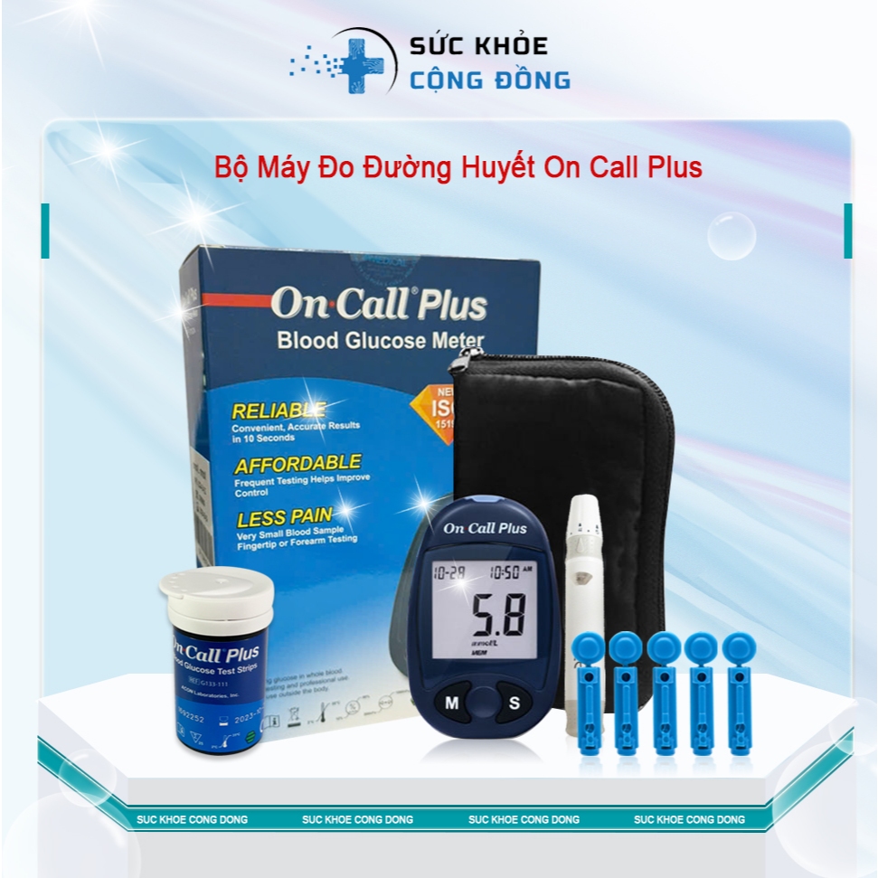 Máy Đo Đường Huyết Oncall Plus + (25 que hoặc 50 que) ( Bảo Hành Trọn ...