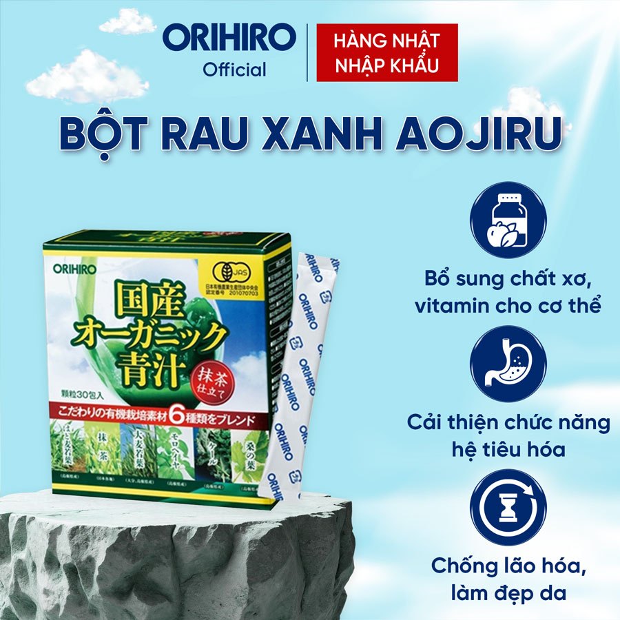 Bột rau xanh Aojiru bổ sung chất xơ Orihiro 30 gói | Shopee Việt Nam
