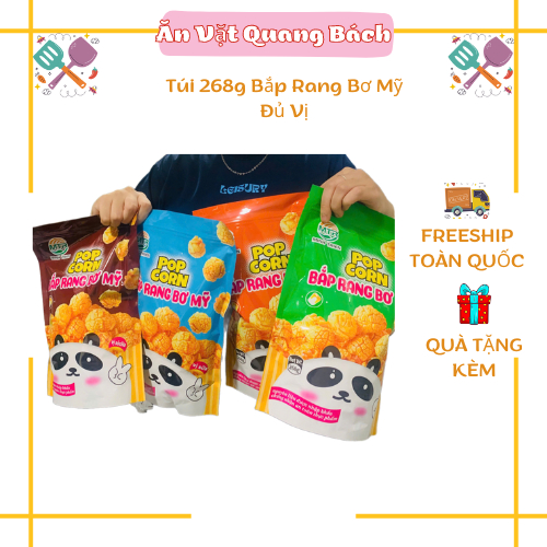 Bắp Rang Bơ Mỹ, Bắp Rang Bơ Túi 268g 4 Vị thơm ngon giòn đã | Shopee Việt Nam