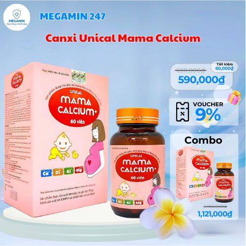 Canxi Unical Mama Calcium - DEKABON hộp 60 viên, Giúp bổ sung Canxi cho ...