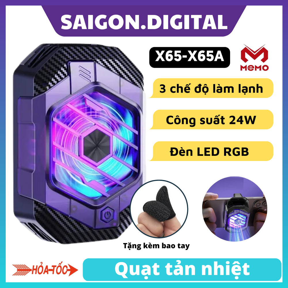 Quạt Tản Nhiệt Điện Thoại Memo X65-X65A - Tặng Kèm Bao Tay Chơi Game ...