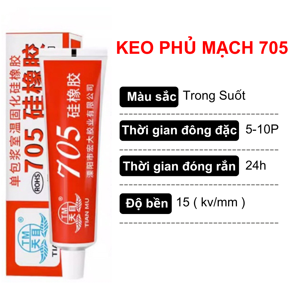 Keo Silicone Trong Suốt, Keo 705 Đổ Mạch, Tản Nhiệt, Chịu Nhiệt Cao ...