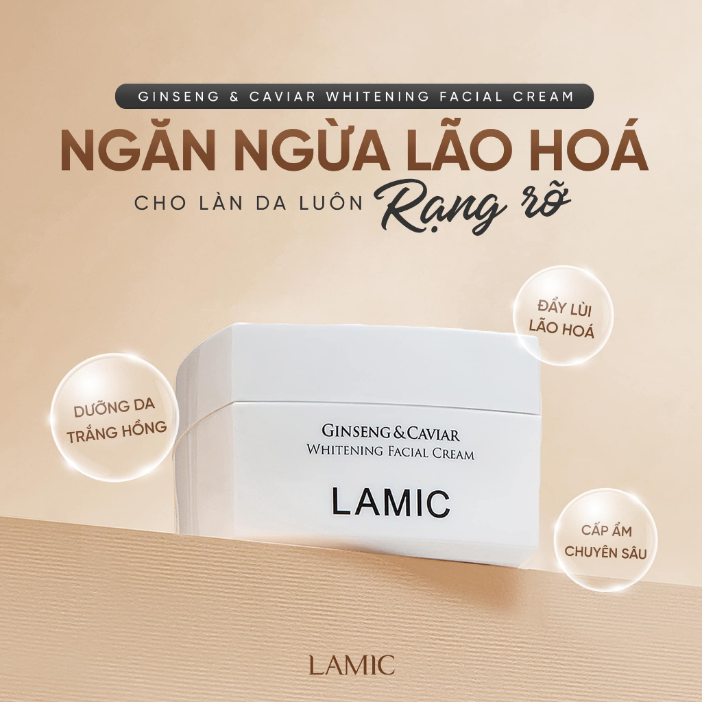 Kem dưỡng ẩm rễ bạch sâm LAMIC hỗ trợ dưỡng trắng da mặt Ginseng ...