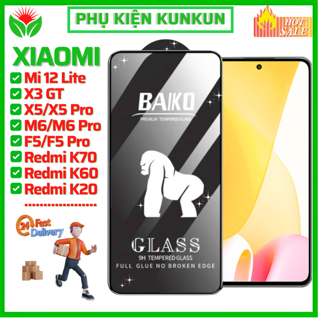 Cường lực Baiko Xiaomi A5 14T Pro X3 GT X5 X5 Pro M6 M6 pro F5 F5 Pro C65 K20 K60E K70E K60 ...