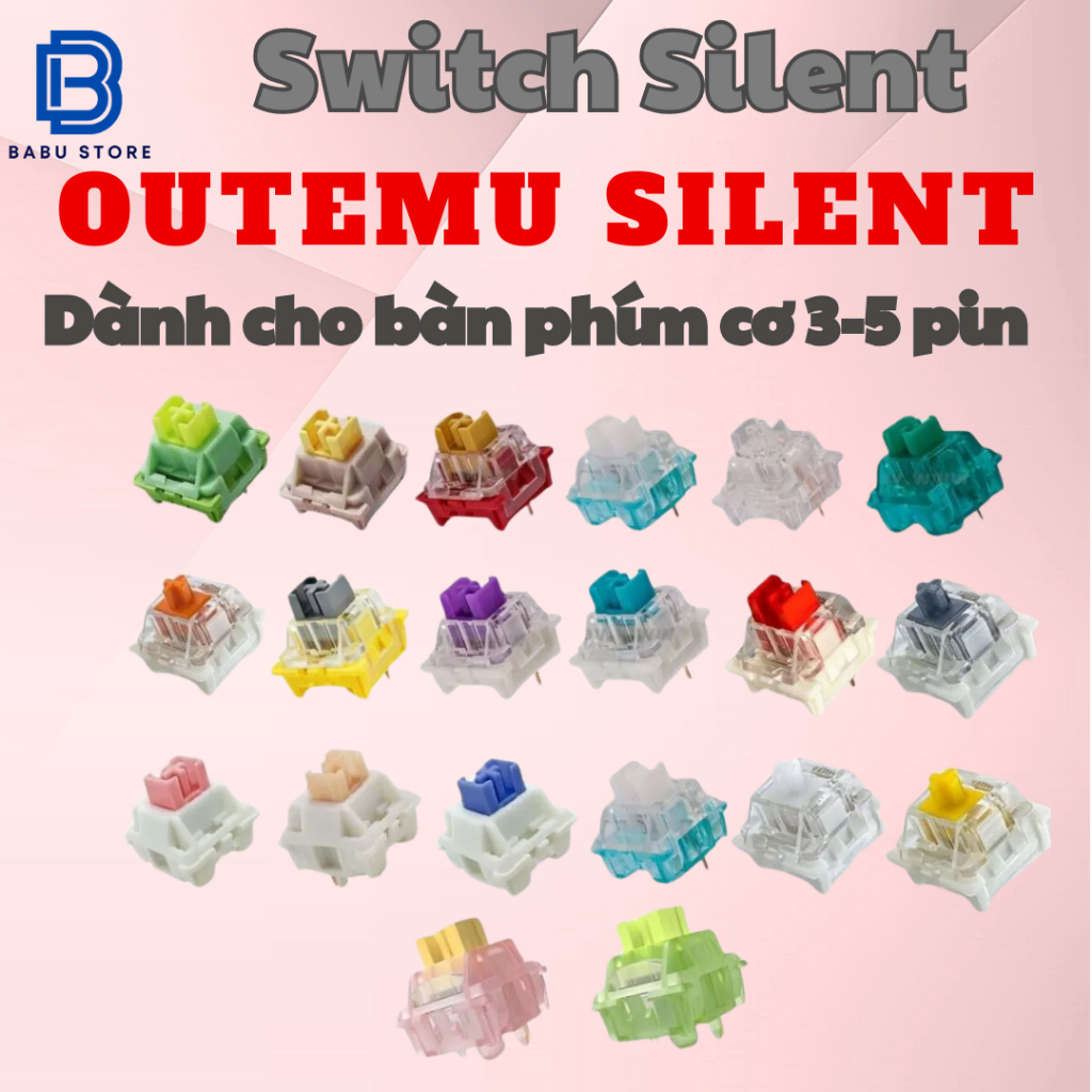 Switch Outemu Silent Lime Peach Crystal Gray White Yellow công tắc bàn phím Switch Silent yên ...