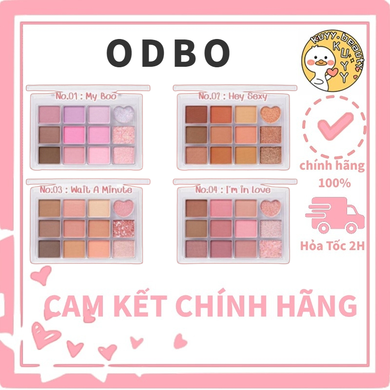 Bảng Màu Mắt 12 Ô Màu Real Heart ODBO Nội Địa Thái Lan Trái Tim Đa Dạng Màu Sắc OD2019 8g ...