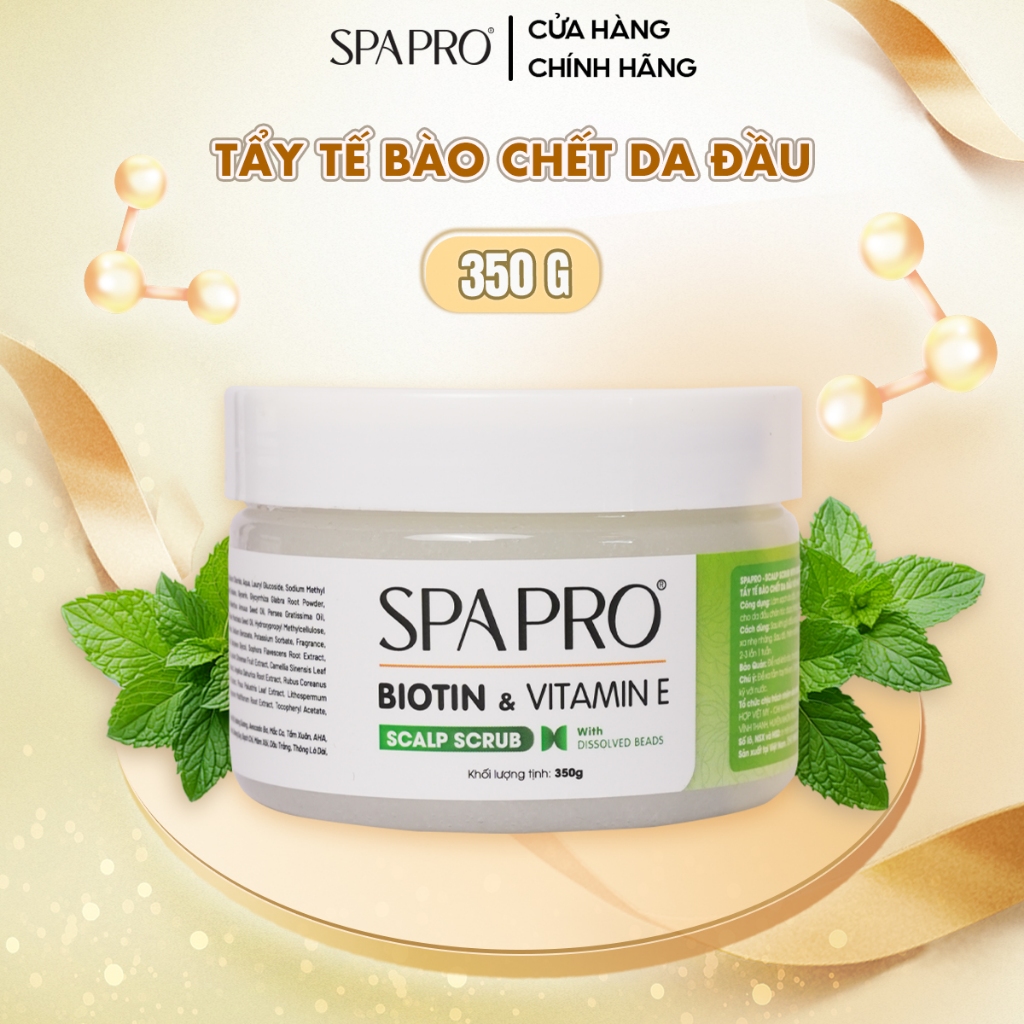 Tẩy Tế Bào Chết Da Dầu SPAPRO Vitamin E & Biotin Sạch Da Đầu Phồng Tóc 350G | Shopee Việt Nam