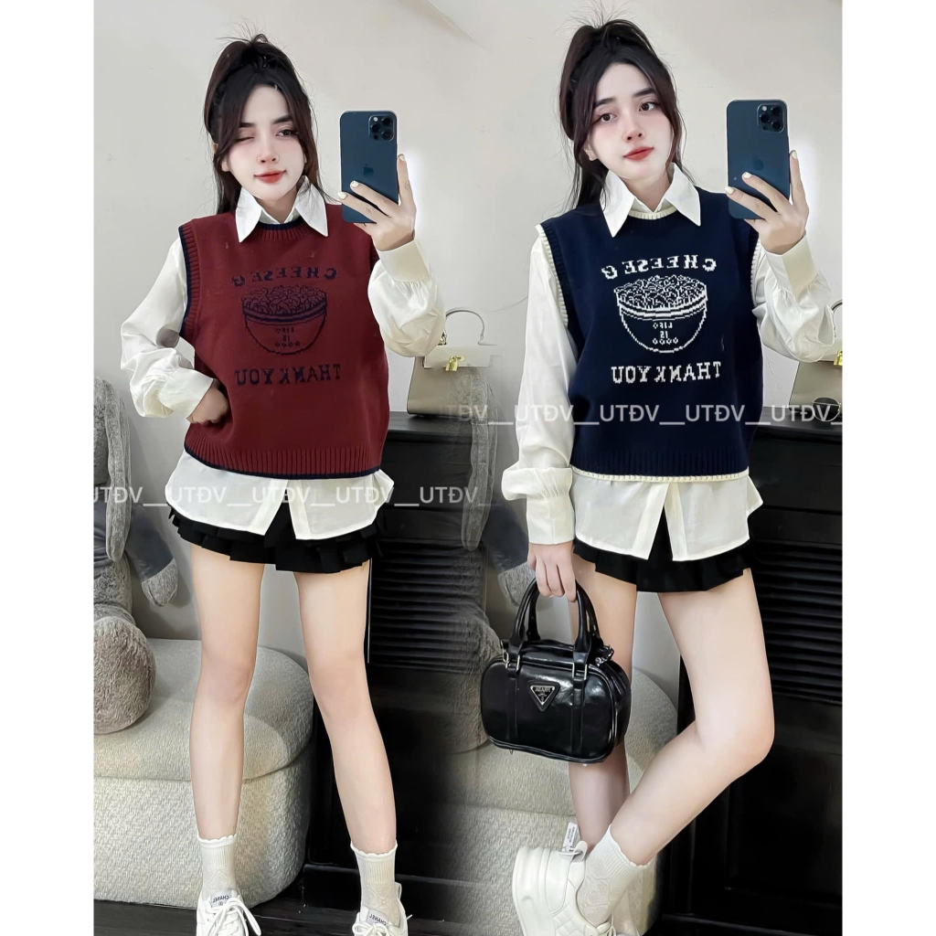 Áo len ghile chữ viền | Shopee Việt Nam