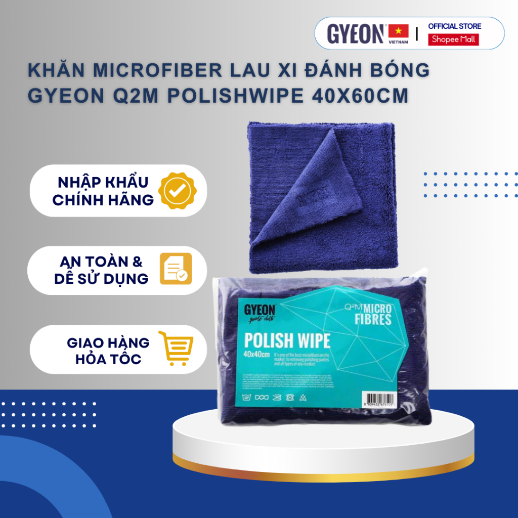Khăn microfibre lau xe đa năng không viền GYEON Q²M SoftWipe | Shopee Việt Nam