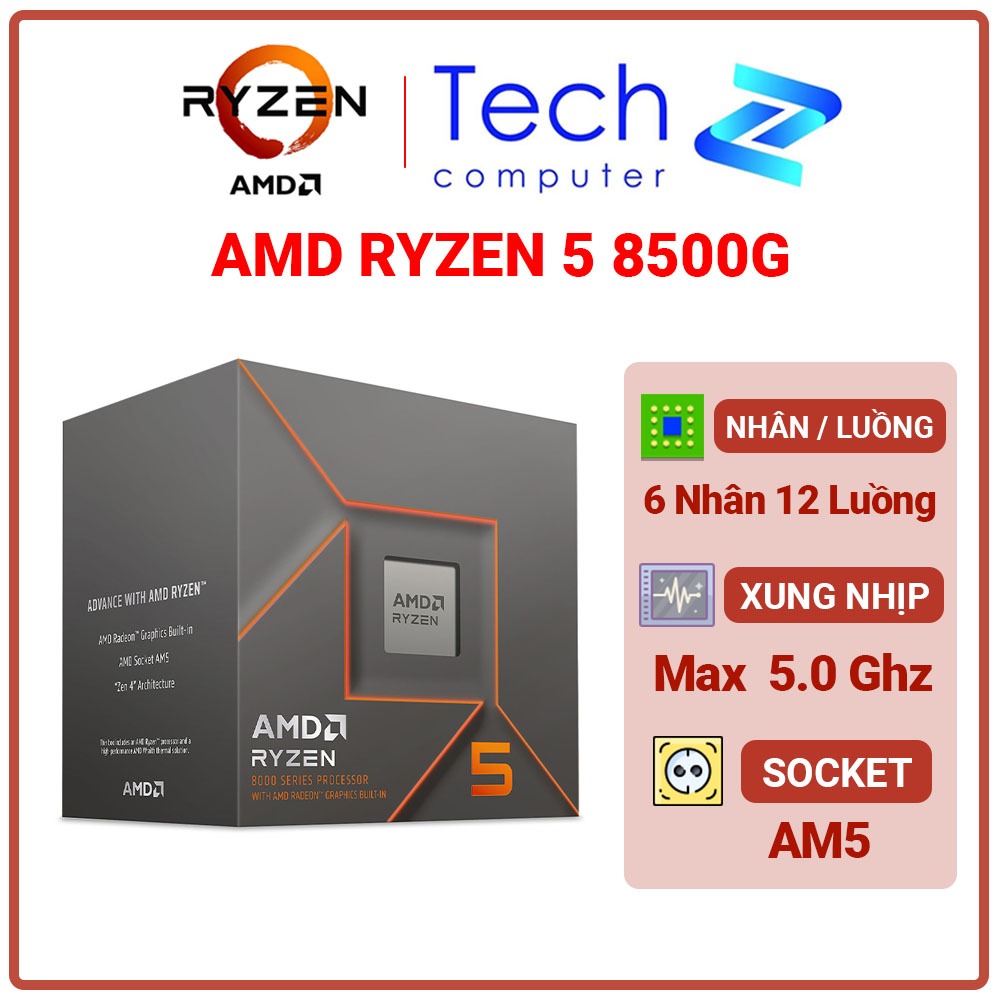 CPU AMD Ryzen 5 8500G New Box Hãng Bảo Hành 3 Năm | Shopee Việt Nam