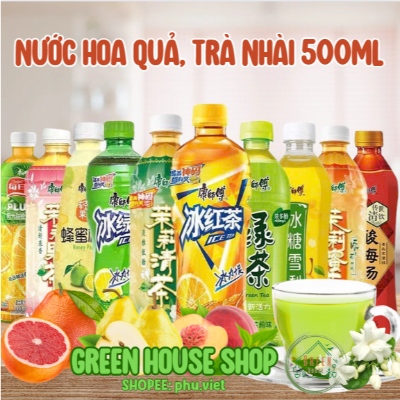 Nước lê đường phèn, nước trái cây, trà chanh chai 500ml | Shopee Việt Nam