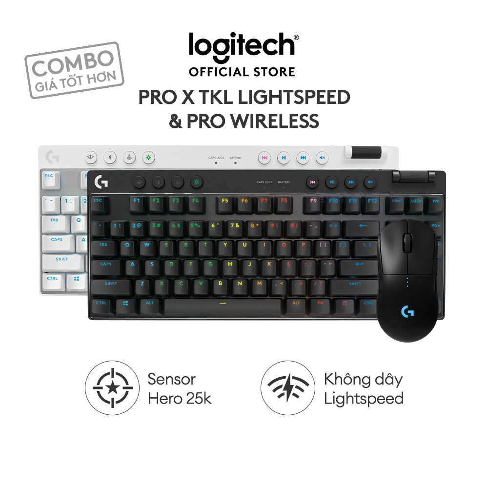 Combo Bàn phím Gaming Logitech G Pro X TKL & Chuột Gaming Logitech G ...