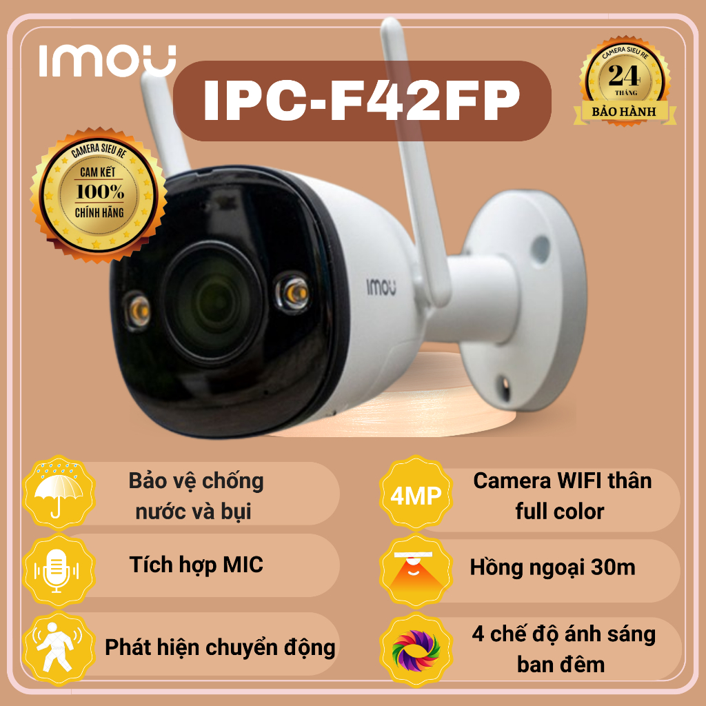 Camera Wifi 4MP IPC-F42FP-IMOU tích hợp đèn Spotlight, Tầm xa hồng ...